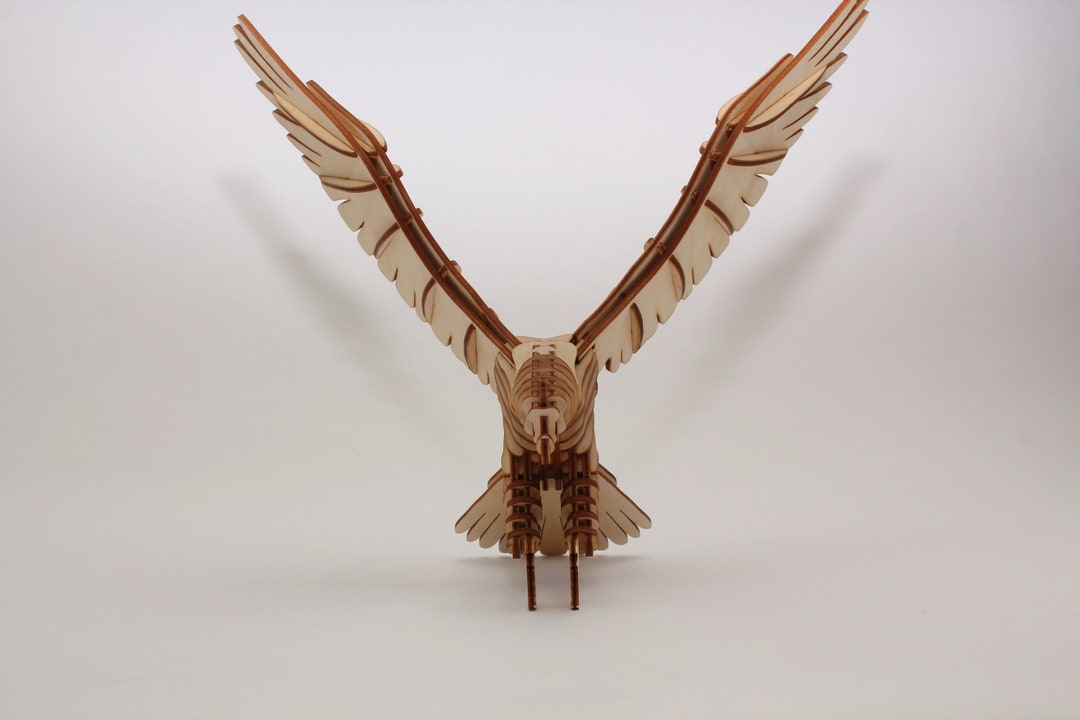 3D Laser - Cut Wooden Hawk, Hawk 3D Puzzle - Etsy