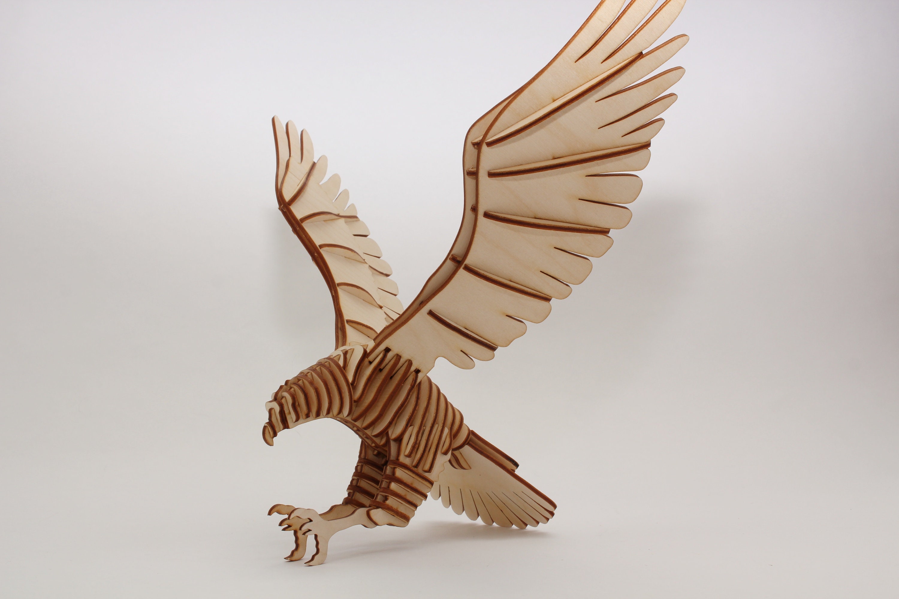 3D Laser - Cut Wooden Hawk, Hawk 3D Puzzle - Etsy