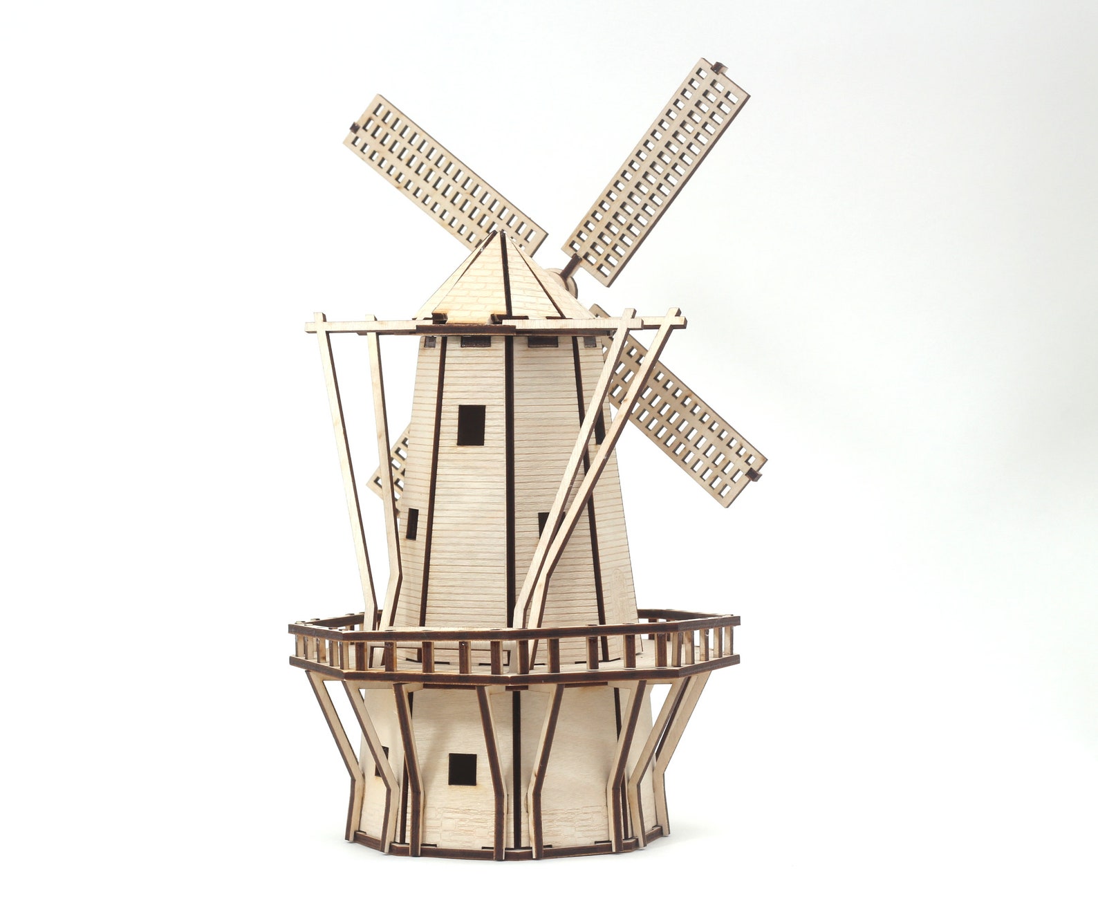 Mini Windmill, Wooden Windmill Model, Windmill Kit, Decorative Windmill ...