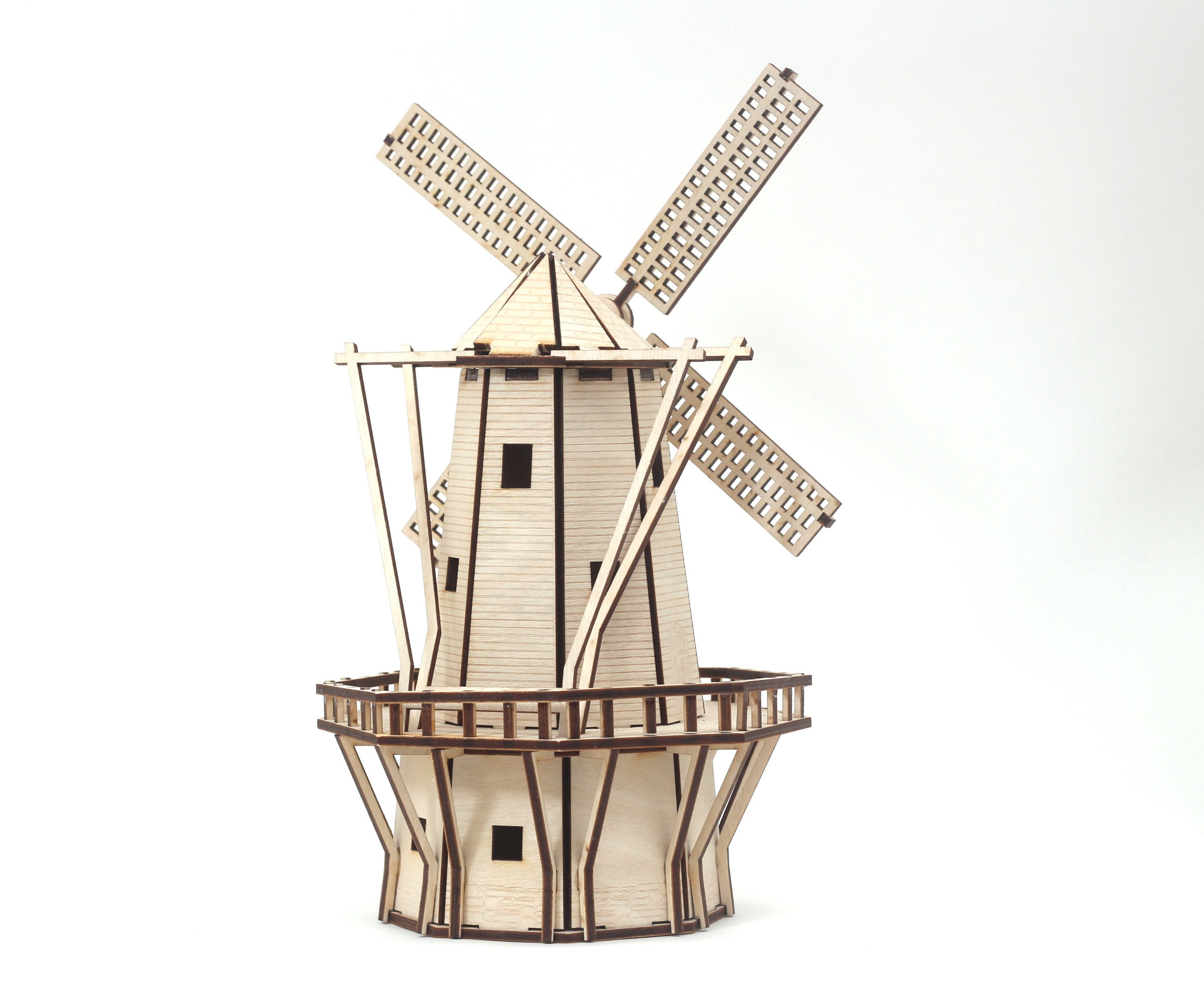 Mini Windmill, Wooden Windmill Model, Windmill Kit, Decorative Windmill ...