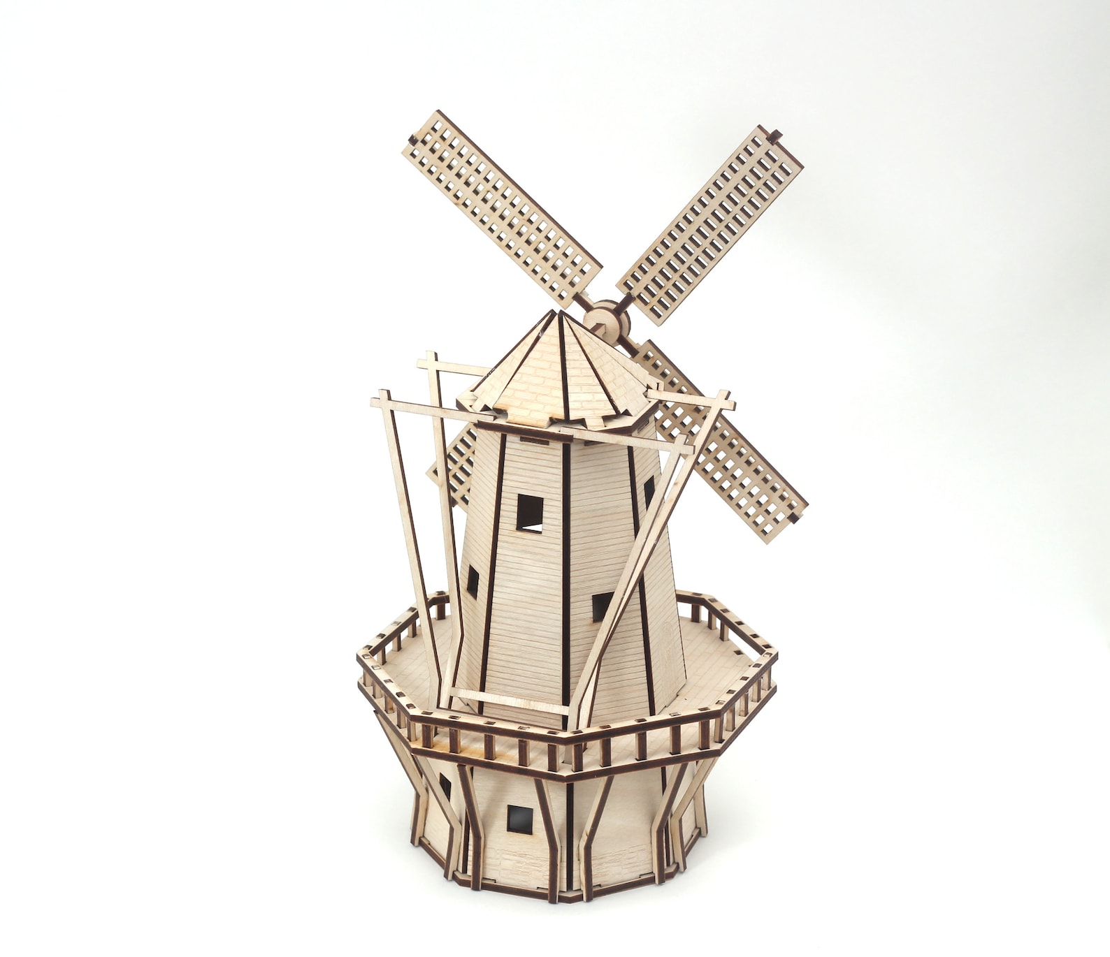 Mini Windmill, Wooden Windmill Model, Windmill Kit, Decorative Windmill ...