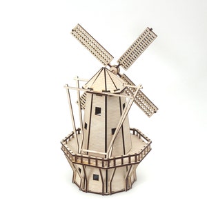 Mini Windmill, Wooden Windmill Model, Windmill Kit, Decorative Windmill ...
