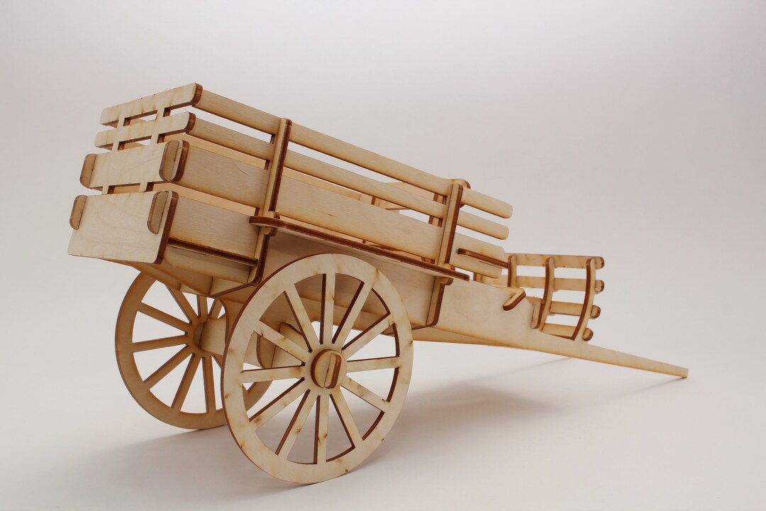 Wagon,wooden Horse Cart, Wood Cart, 3D Laser - Cut Wooden Horse Wagon ...