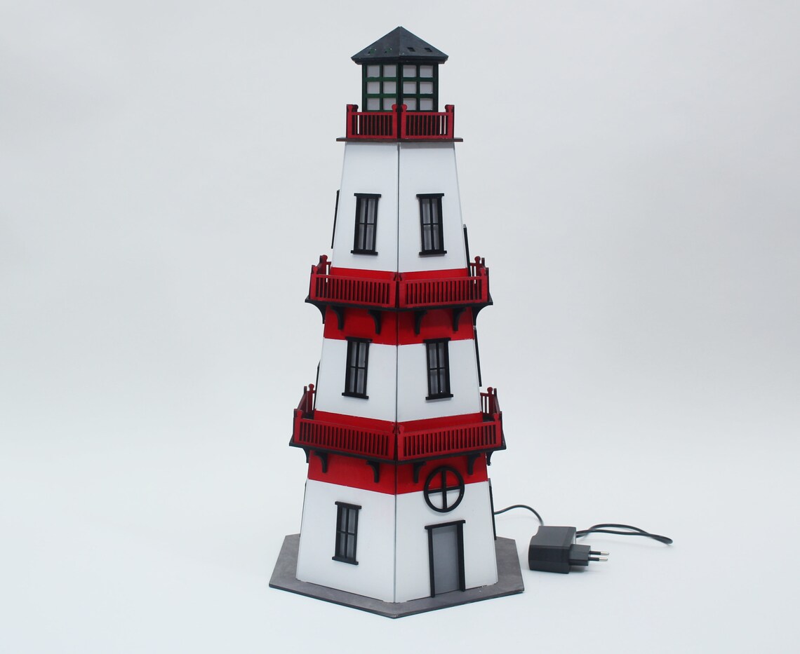 Wooden Lighthouse, Decorative Lighthouse, Lighthouse Lamp, Laser Cut ...