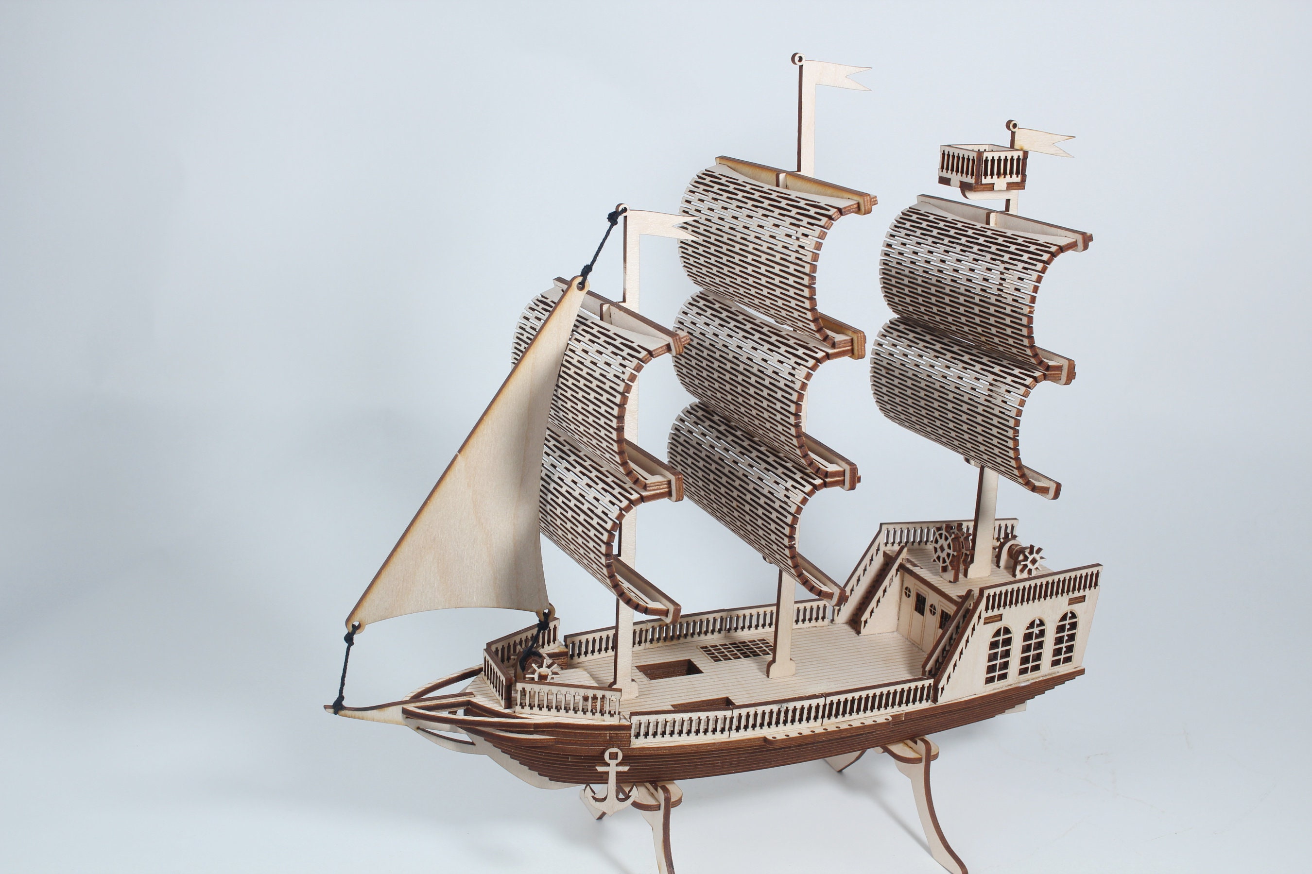 Wooden Sailboat Model Kit, 3D Puzzle Model Ship , Ship Construction Kit ...