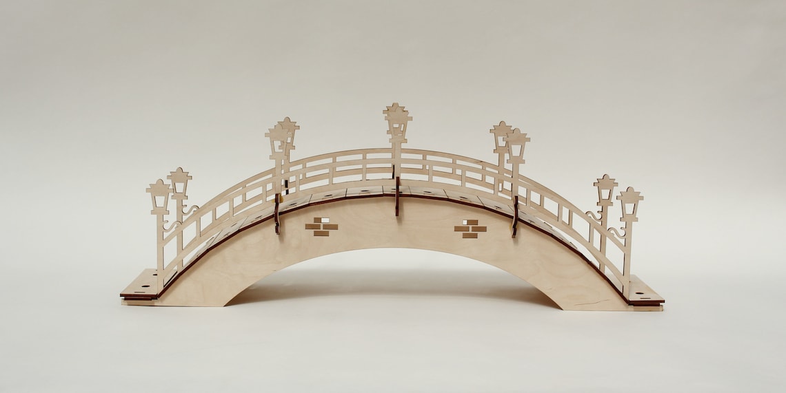 Laser Cut Arched Wood Foot Bridge, Wooden Bridge Construction Kit ...