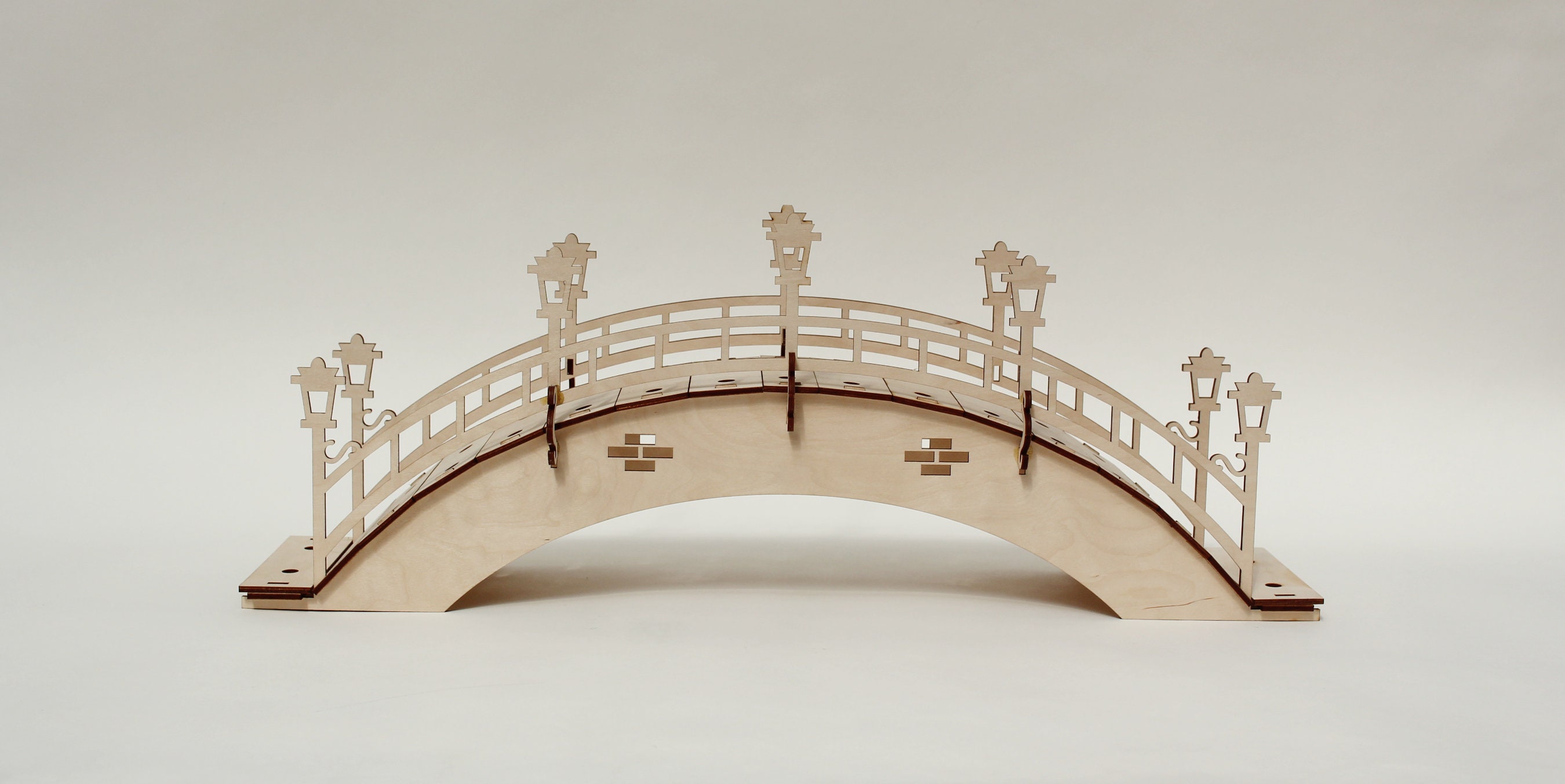 Laser Cut Arched Wood Foot Bridge, Wooden Bridge Construction Kit ...