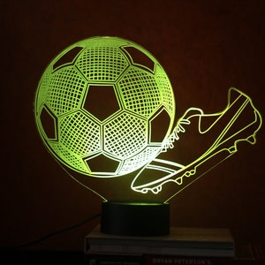 Custom Led Night Lamp, Football+shoe Base Lit Lamp , Soccer Ball + Shoe ...