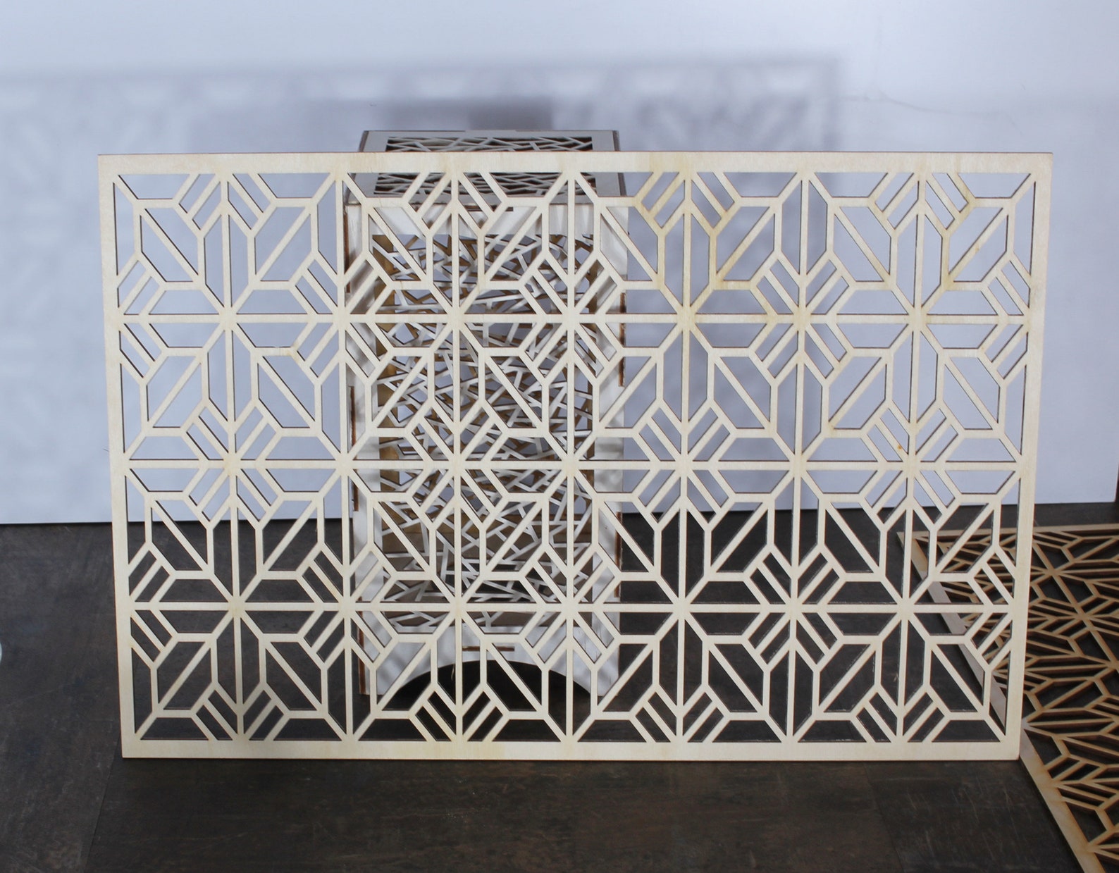 Large Rectangular Place Mat, Wooden Place Mats, Laser Cut Geometric ...