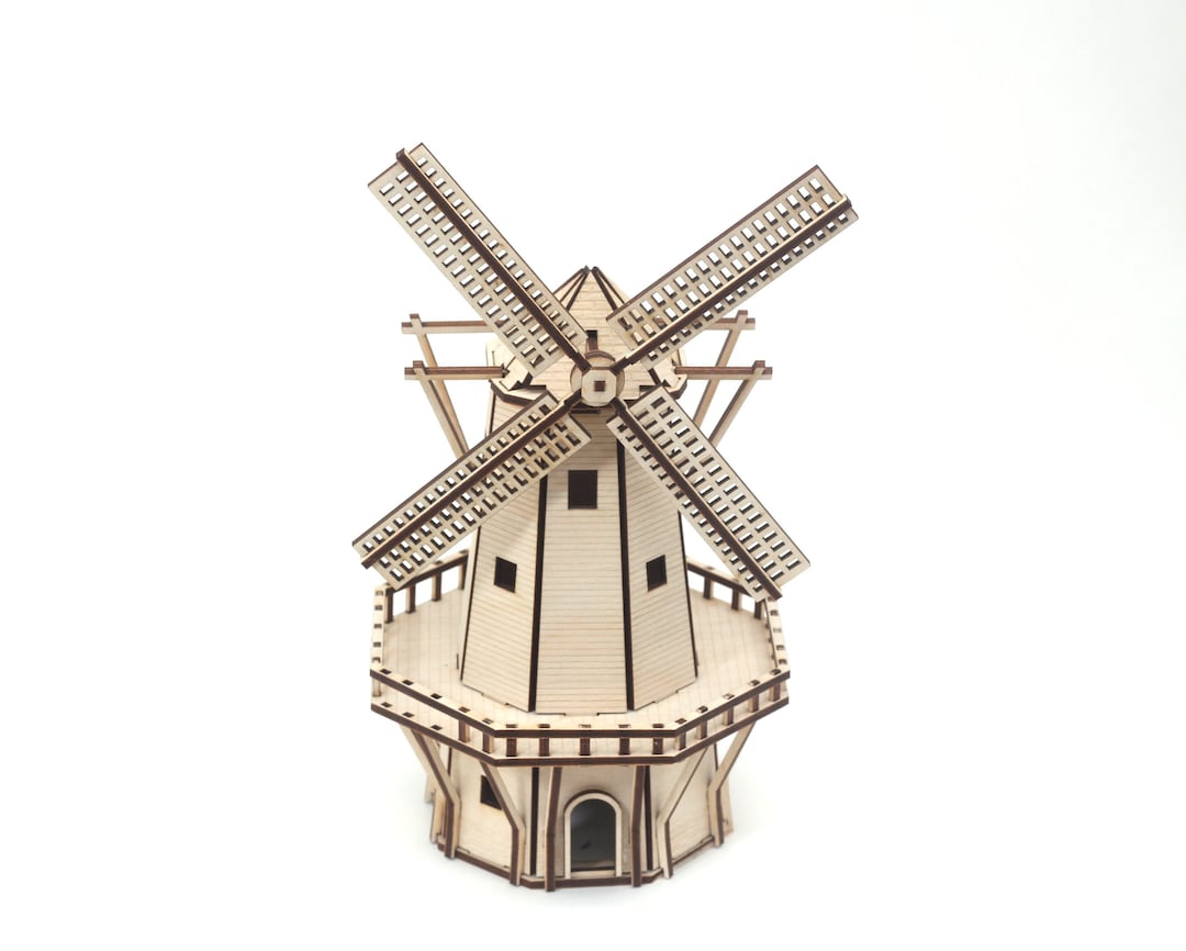 Mini Windmill, Wooden Windmill Model, Windmill Kit, Decorative Windmill ...