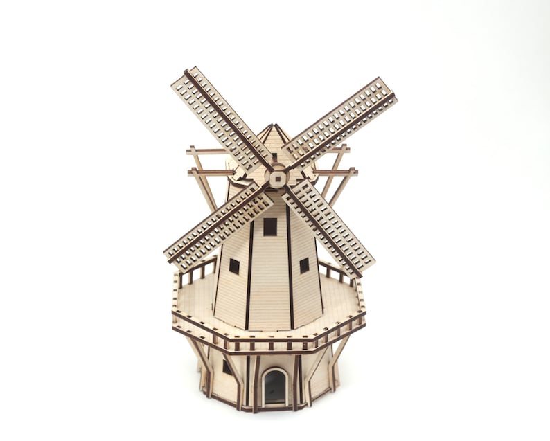Mini Windmill, Wooden Windmill Model, Windmill Kit, Decorative Windmill ...