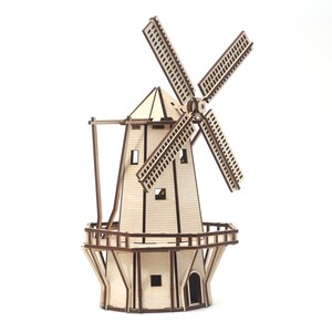 Mini Windmill, Wooden Windmill Model, Windmill Kit, Decorative Windmill ...
