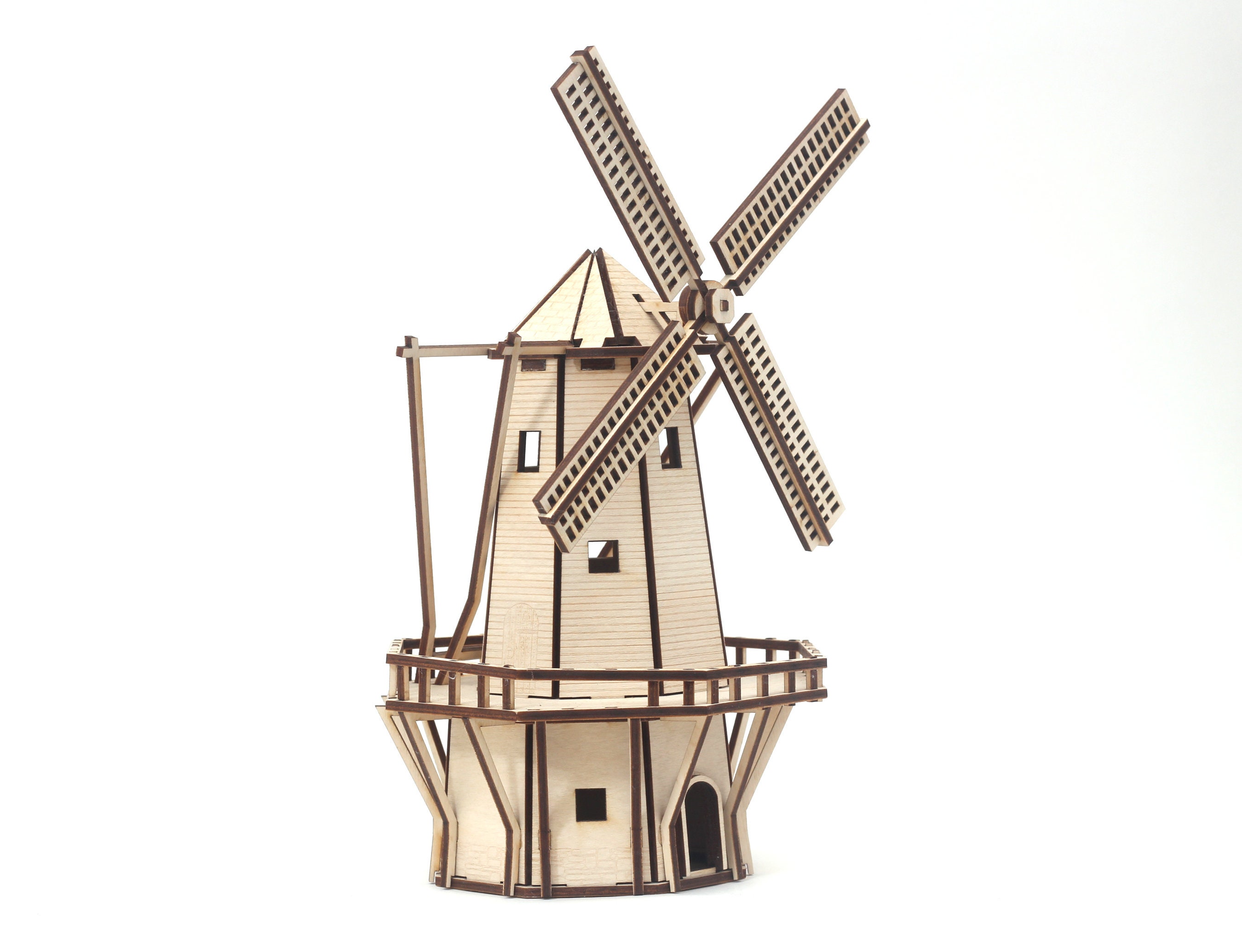 Mini Windmill, Wooden Windmill Model, Windmill Kit, Decorative Windmill ...
