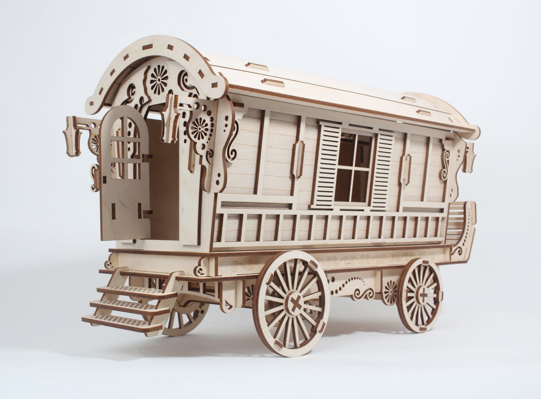 Gipsy Wagon, 3D Gypsy Caravan Model Kit, Wooden Carriage Construction ...