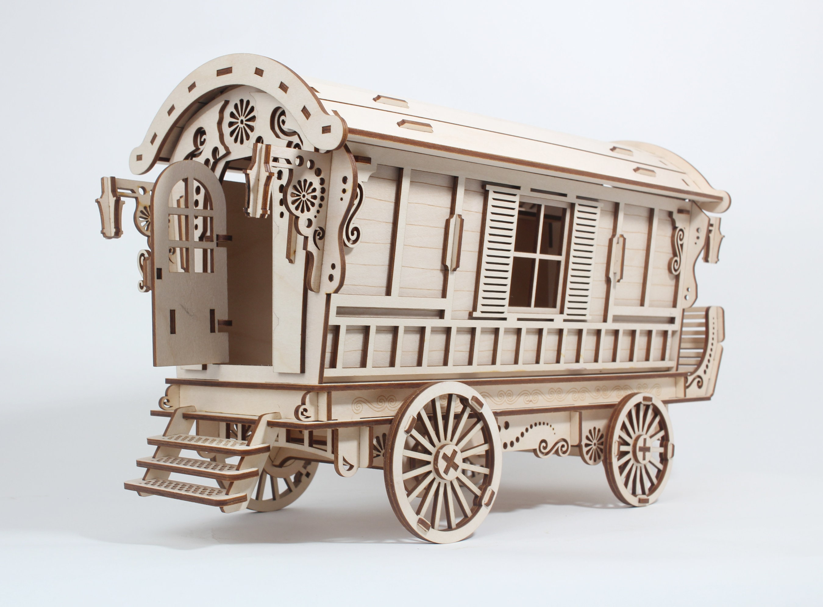 Gipsy Wagon, 3D Gypsy Caravan Model Kit, Wooden Carriage Construction Kit - Etsy