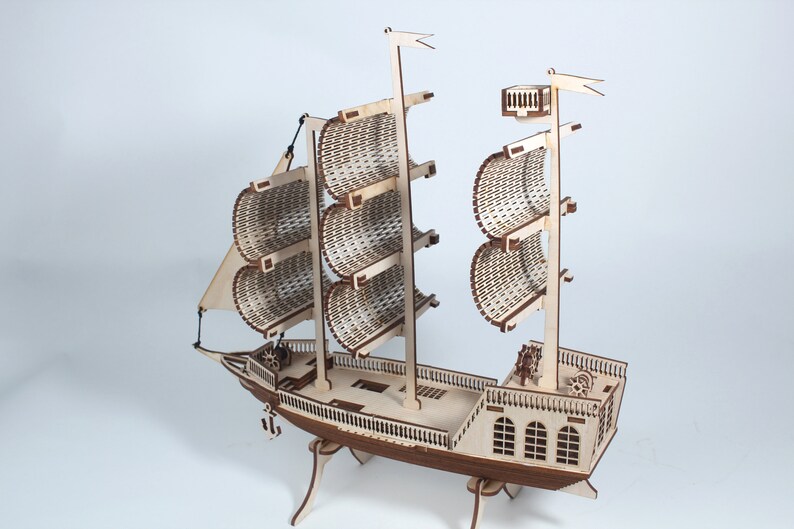 Wooden Sailboat Model Kit, 3D Puzzle Model Ship , Ship Construction Kit ...