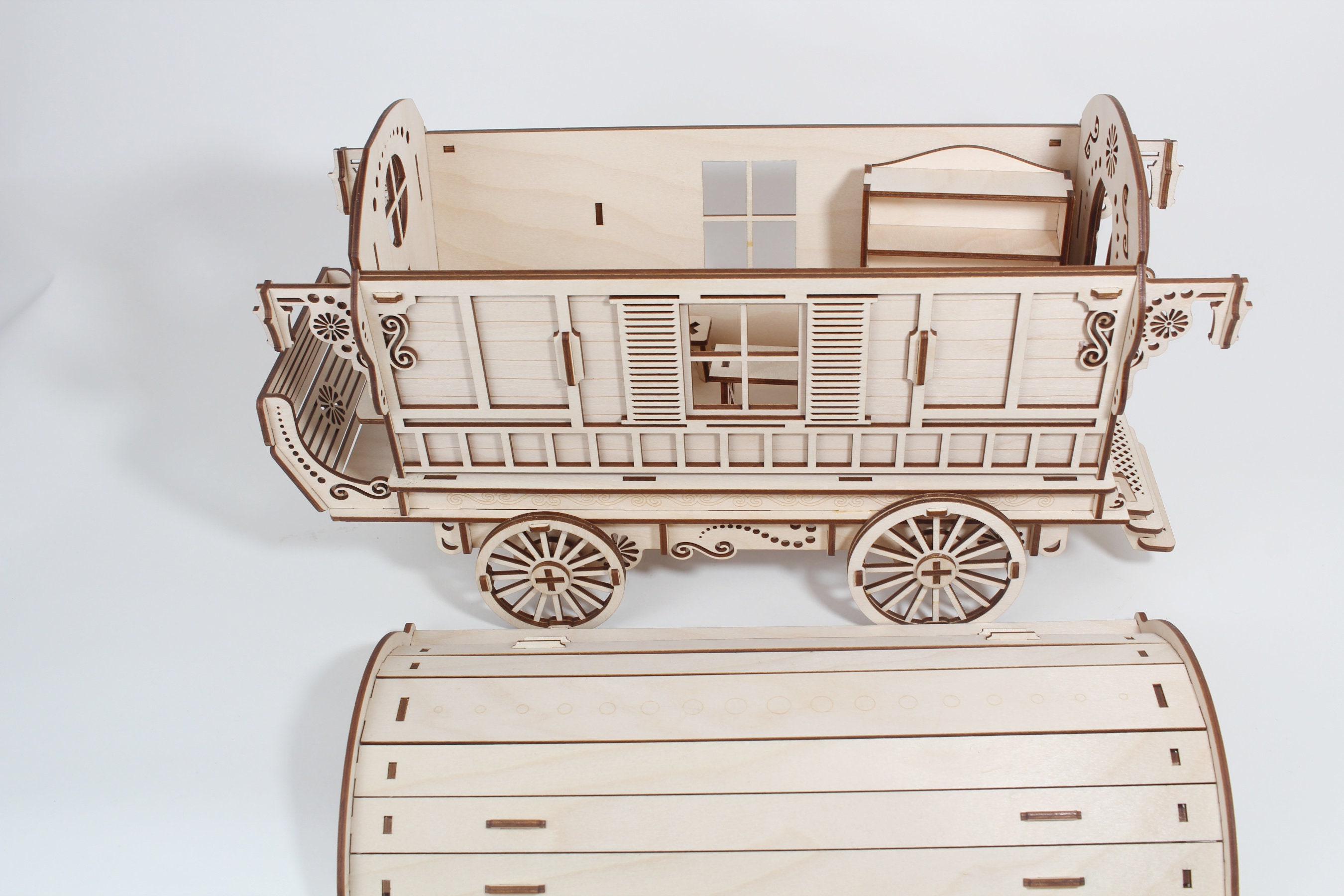 Gipsy Wagon, 3D Gypsy Caravan Model Kit, Wooden Carriage Construction ...