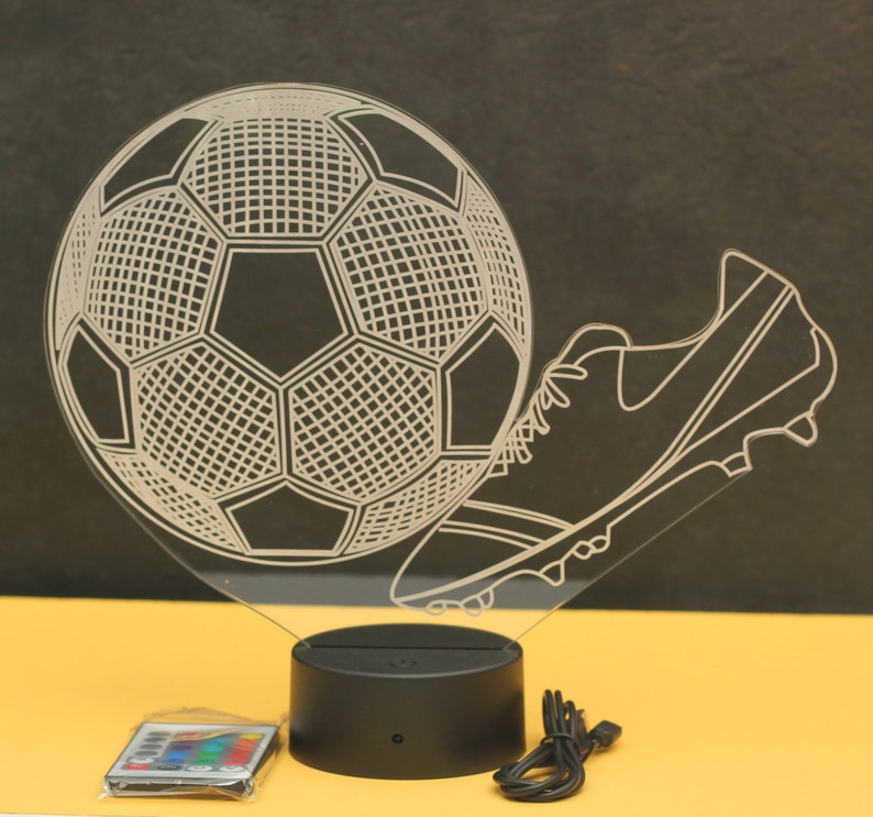 Custom Led Night Lamp, Footballshoe Base Lit Lamp , Soccer Ball Shoe ...