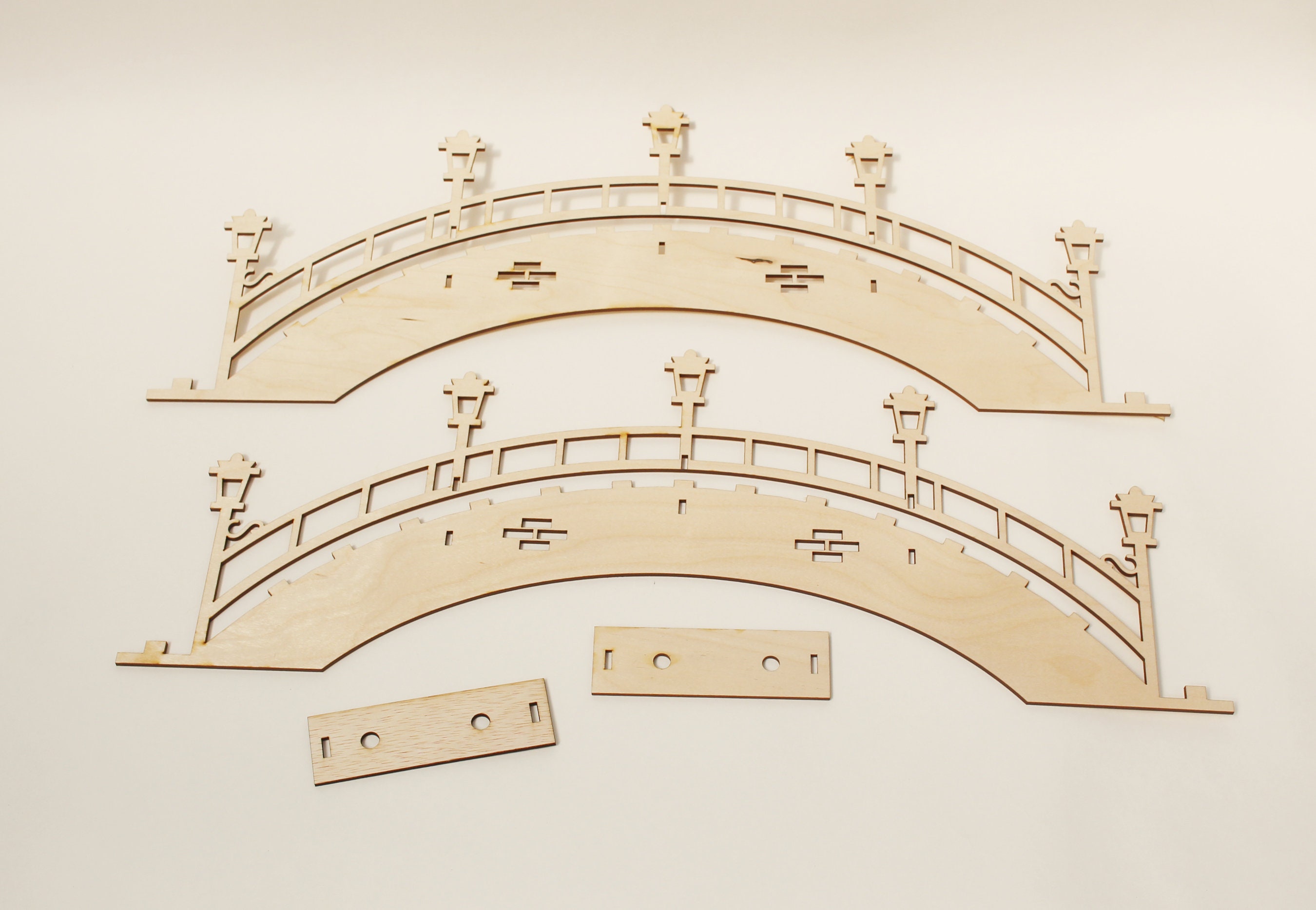 Laser Cut Arched Wood Foot Bridge, Wooden Bridge Construction Kit ...