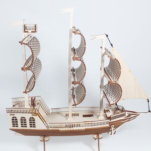 Wooden Sailboat Model Kit, 3D Puzzle Model Ship , Ship Construction Kit ...