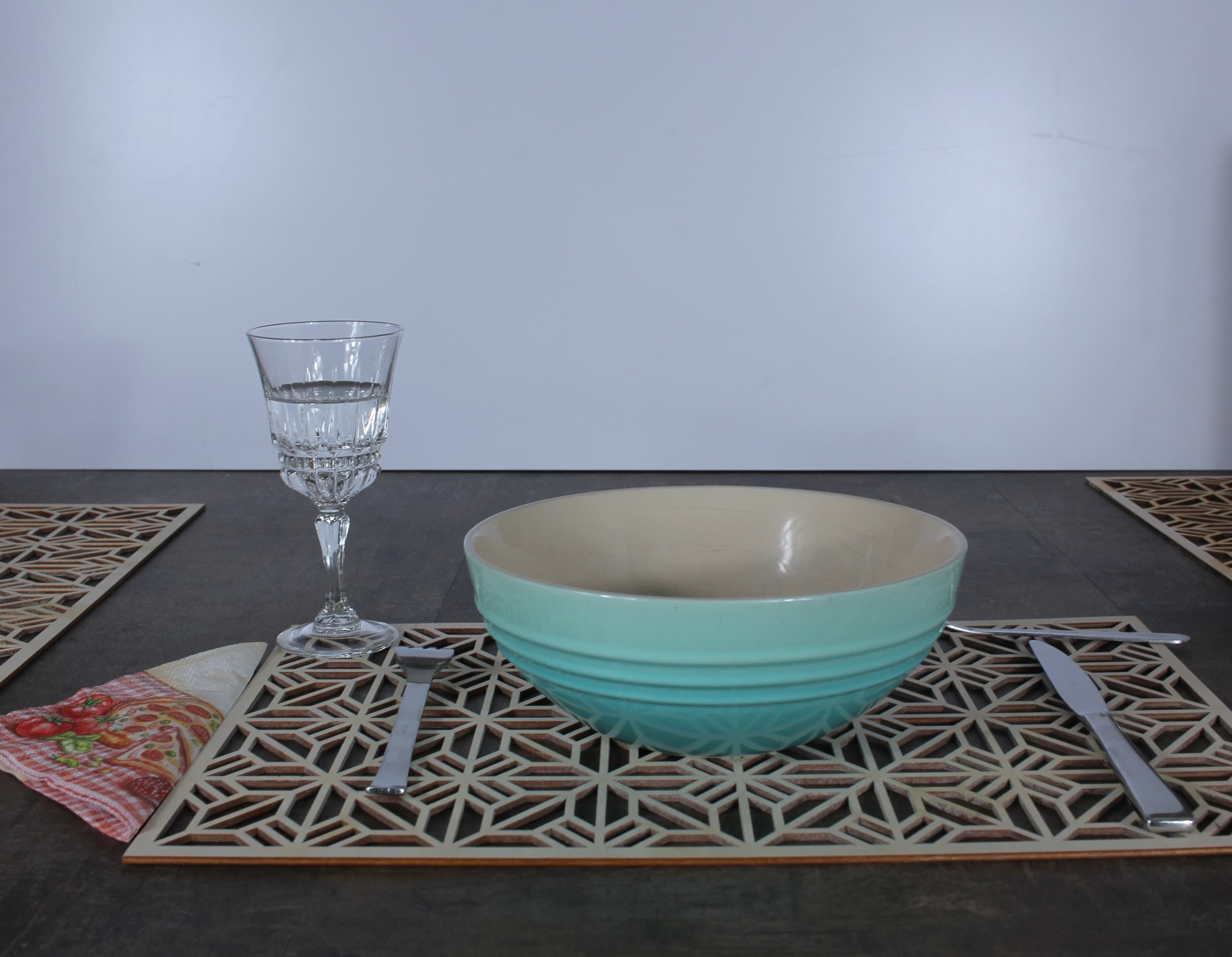 Large Rectangular Place Mat, Wooden Place Mats, Laser Cut Geometric ...