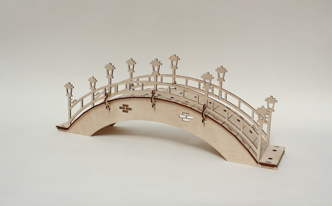 Laser Cut Arched Wood Foot Bridge, Wooden Bridge Construction Kit ...
