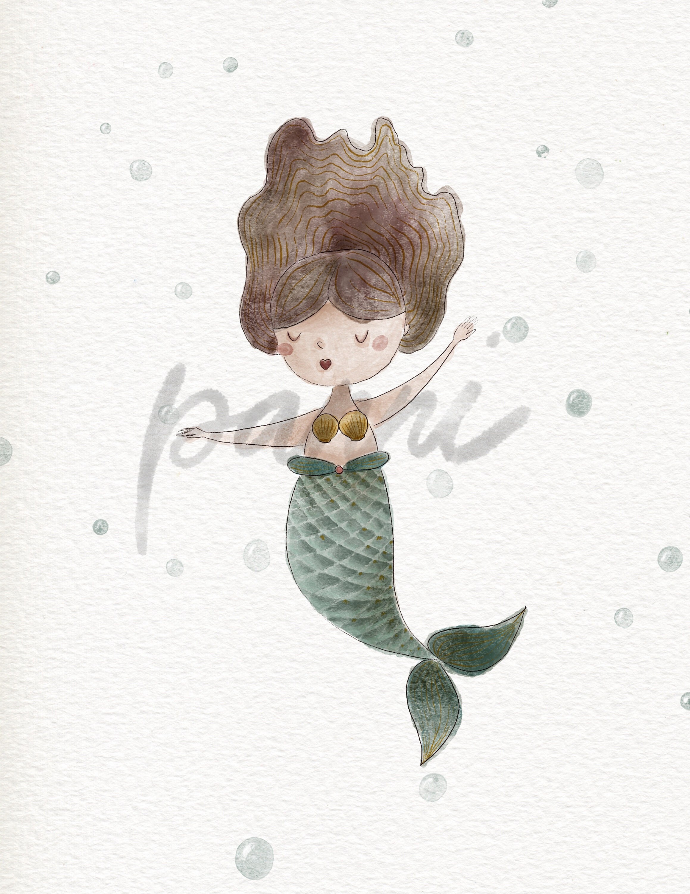 Watercolour Mermaid Minimalist PDF - Etsy