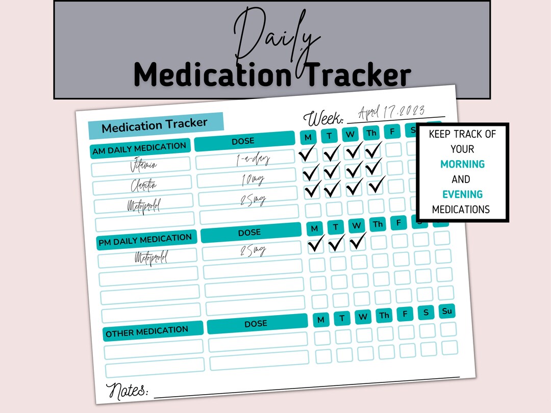 Medication Tracker: Easily Track Your Daily Medications - Etsy