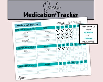 Printable Medication List Template, Track Medications, Instant Download ...