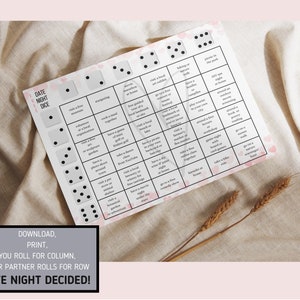 Date Night Dice Free: a Game With Creative and Free Date Ideas - Etsy