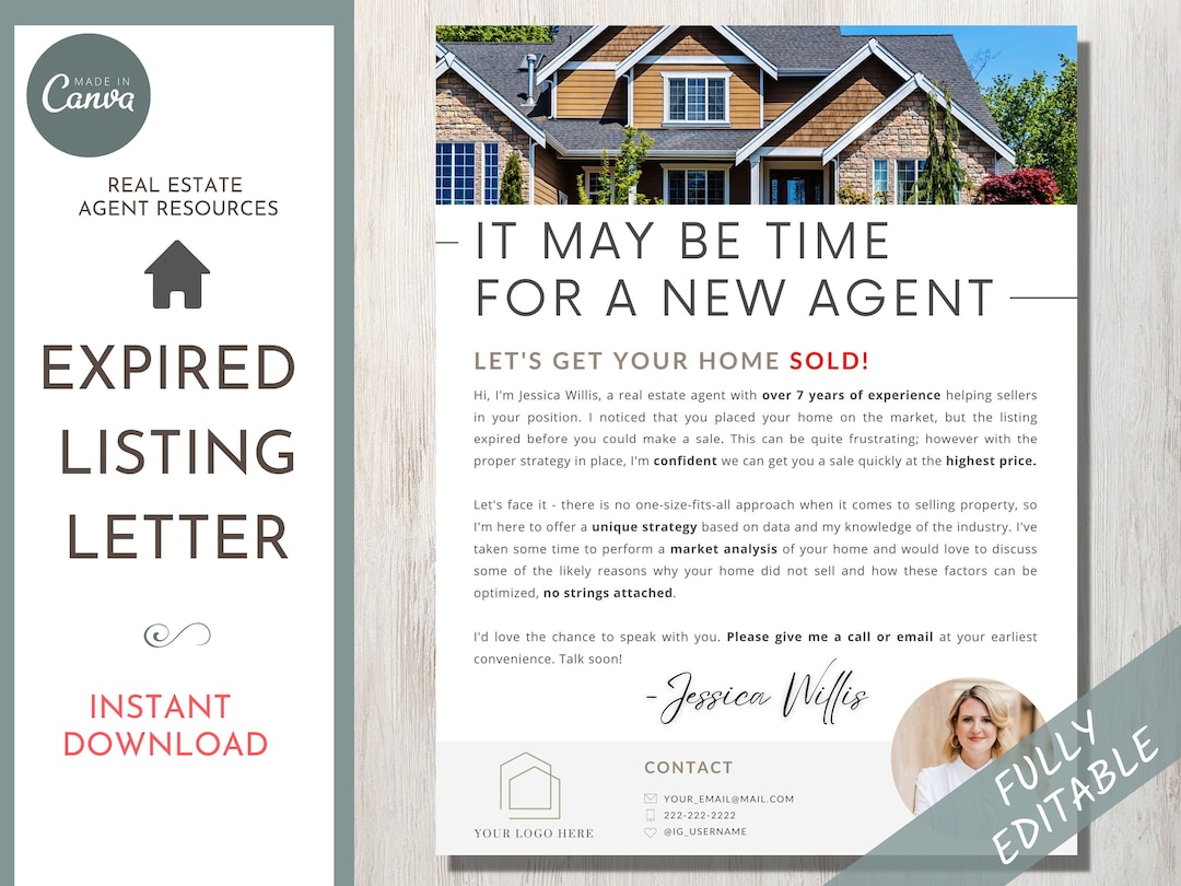 Real Estate Expired Listing Letter | Real Estate Flyer for New Clients | Real Estate Marketing ...