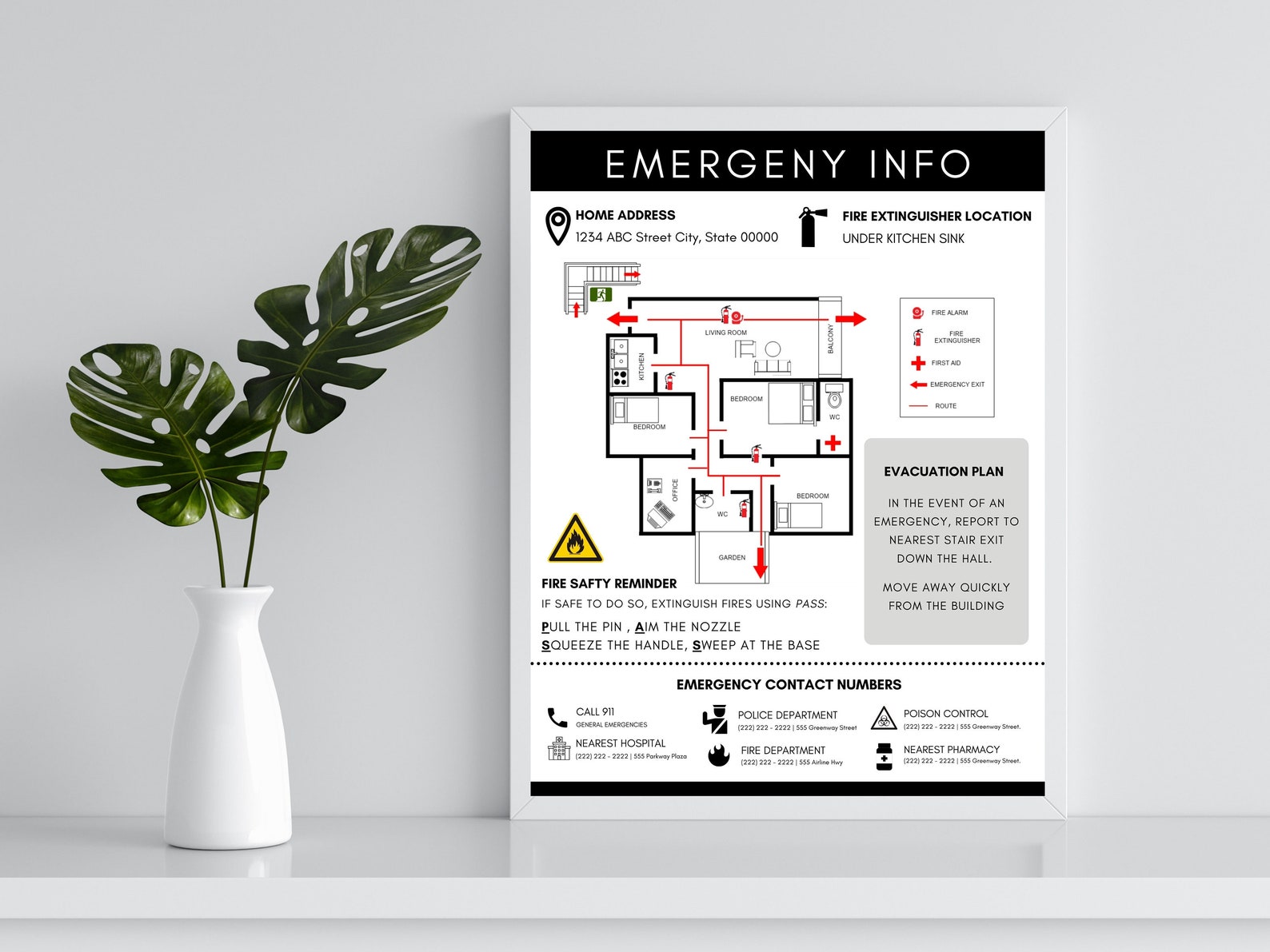 Airbnb Emergency Fire Escape Plan | Evacuation Safety Plan | Airbnb ...
