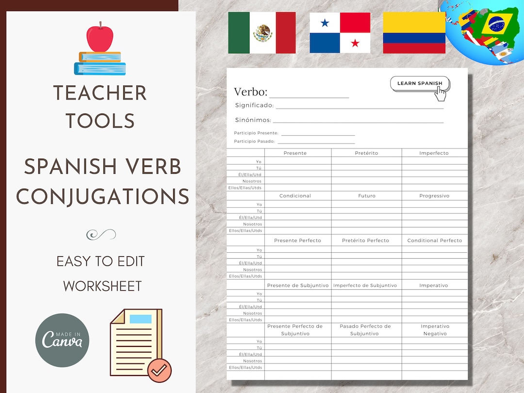 Spanish Worksheet | Advanced Verb Conjugations | Spanish Teachers ...
