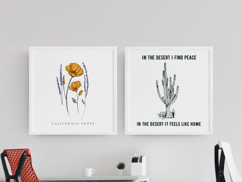 California Poppy Wall Art, Digital Wall Art, Digital Download, Floral ...