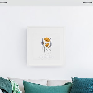 California Poppy Wall Art, Digital Wall Art, Digital Download, Floral ...