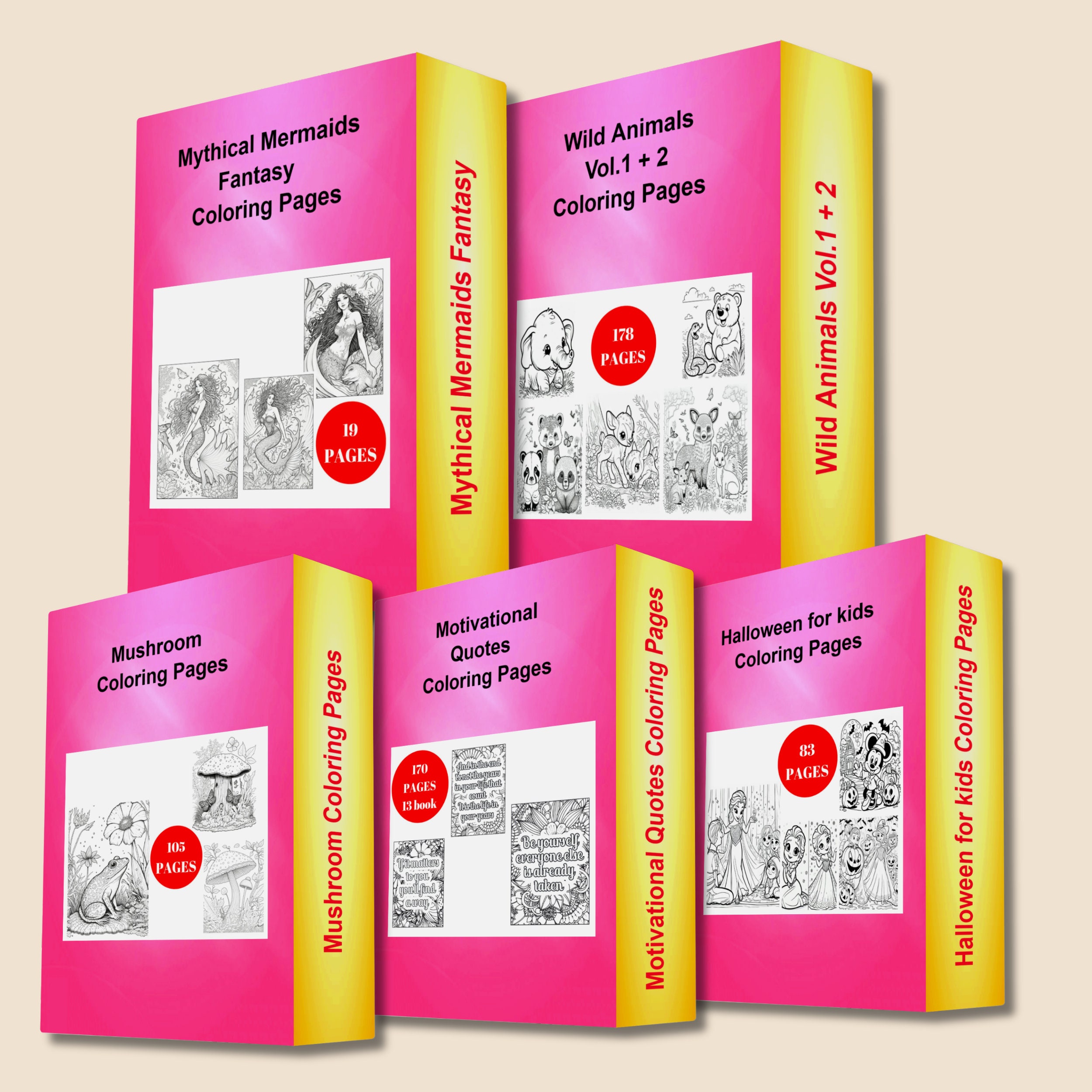 Coloring Pages Digital Products Bundle Instant DOWNLOAD - Png ,SVG, for ...