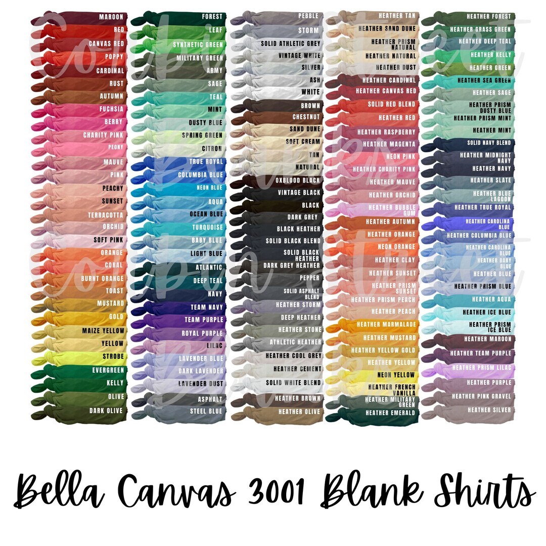 Bella Canvas Blanks | Bella Canvas 3001 & 3001 CVC | Shirt Making ...