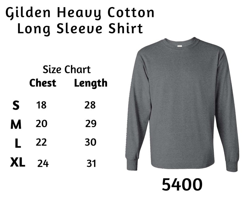Gildan - Heavy Cotton™ Long Sleeve T-shirt - 5400, Unisex for Heat ...