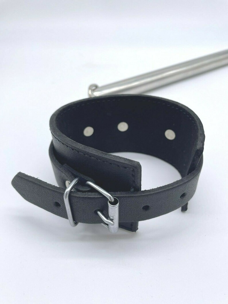Bondage Restraint Bar Ankle Wrist Cuffs Extendable Leather Adjustable ...
