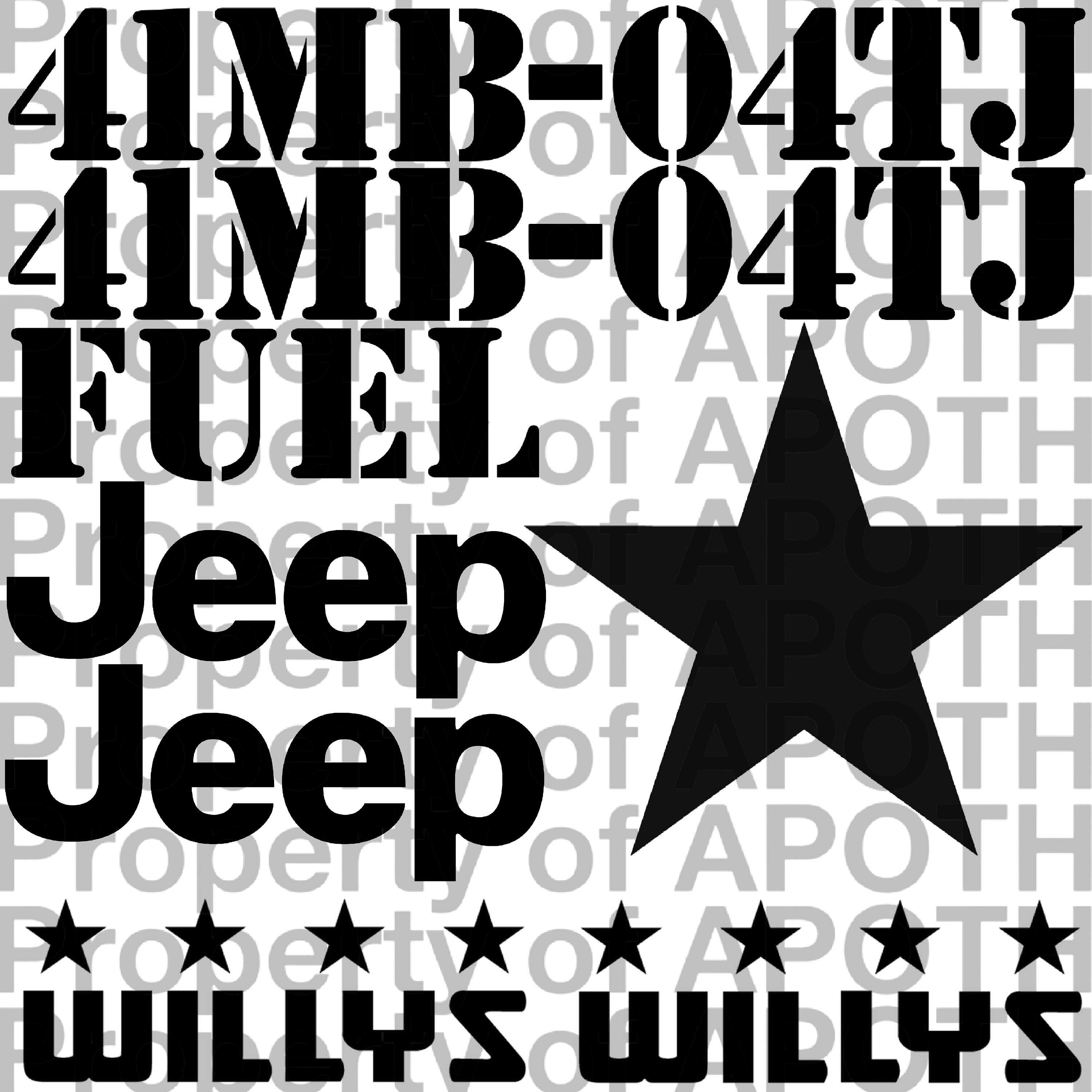 04 Willys Jeep Decals - Etsy