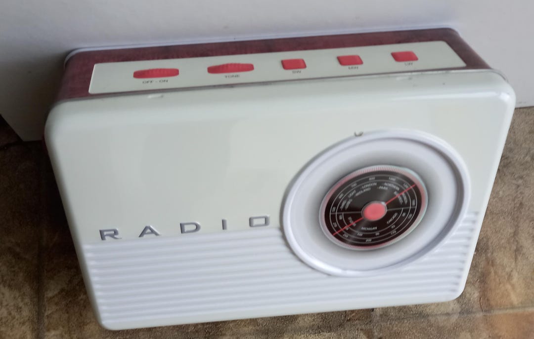 Vintage Debenhams Biscuit Tin Radio Shape Very Good Condition - Etsy UK