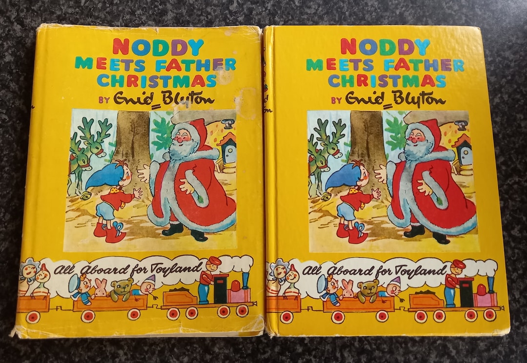Noddy Meets Father Christmas by Enid Blyton Dust Jacket. - Etsy