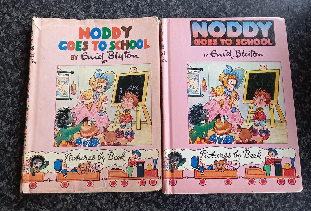 Noddy Goes to School by Enid Blyton. Dust Jacket ( U ) - Etsy UK