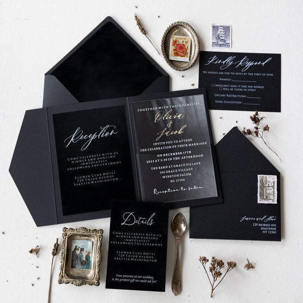 Pocketfold Wedding Invitation - Etsy