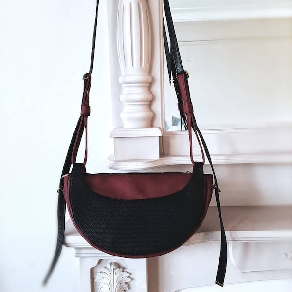 Leather Moon Bag - Etsy UK