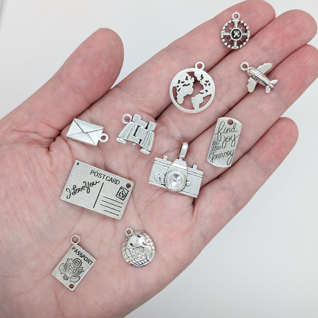 10 Assorted Travel Charms, Find Joy in the Journey Charms, Holiday ...