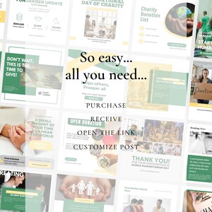 Charity & Donation Instagram Post Templates Giving Tuesday - Etsy