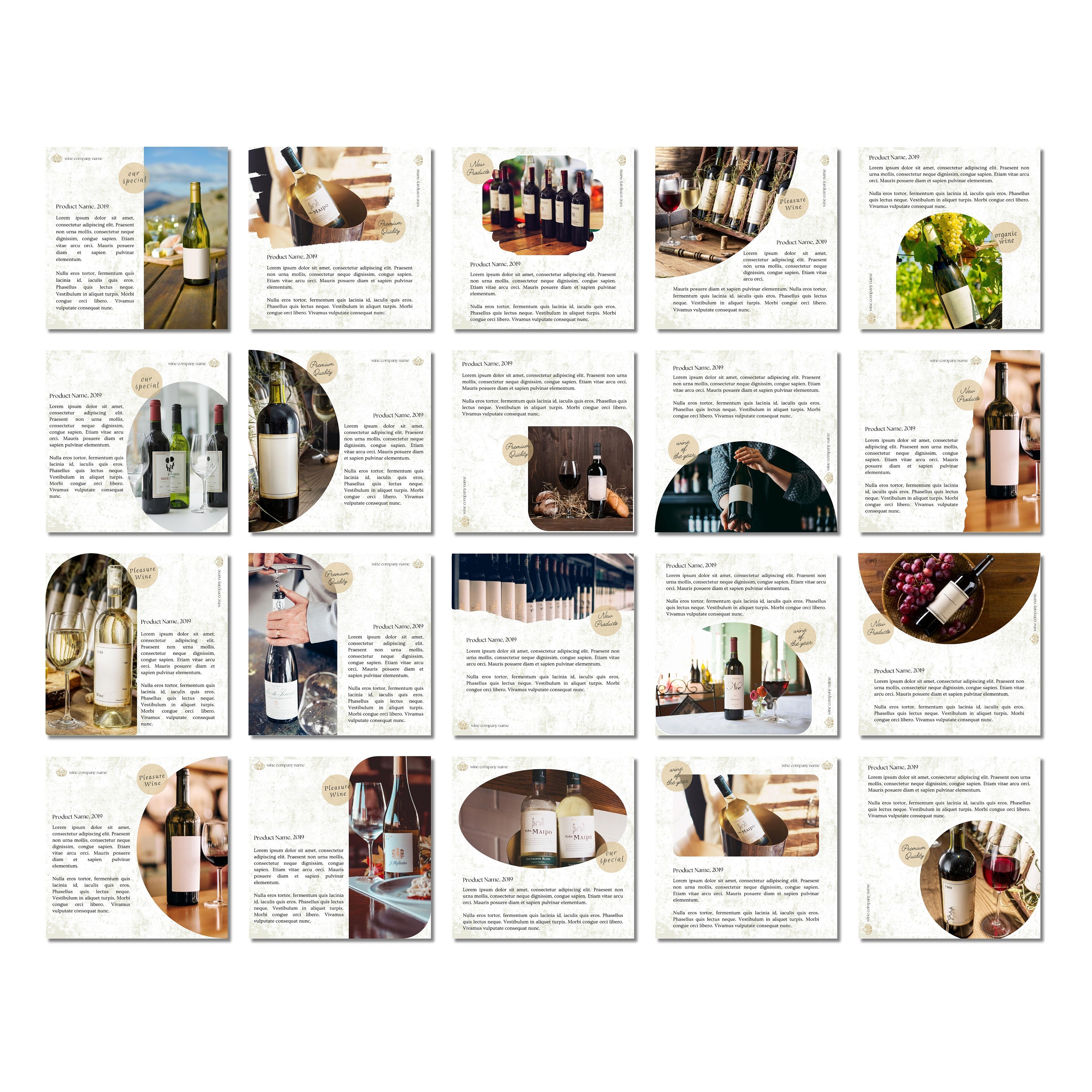 Wine Instagram Templates Bundle | Covers & Stickers (canva) - Etsy