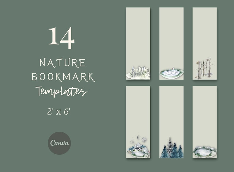 Nature Bookmark Templates | Printable Bookmark Templates | Editable ...