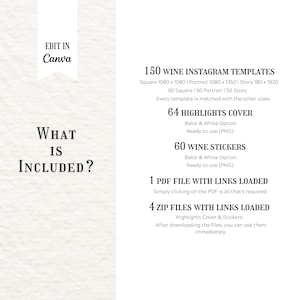 Wine Instagram Templates Bundle | Covers & Stickers (canva) - Etsy